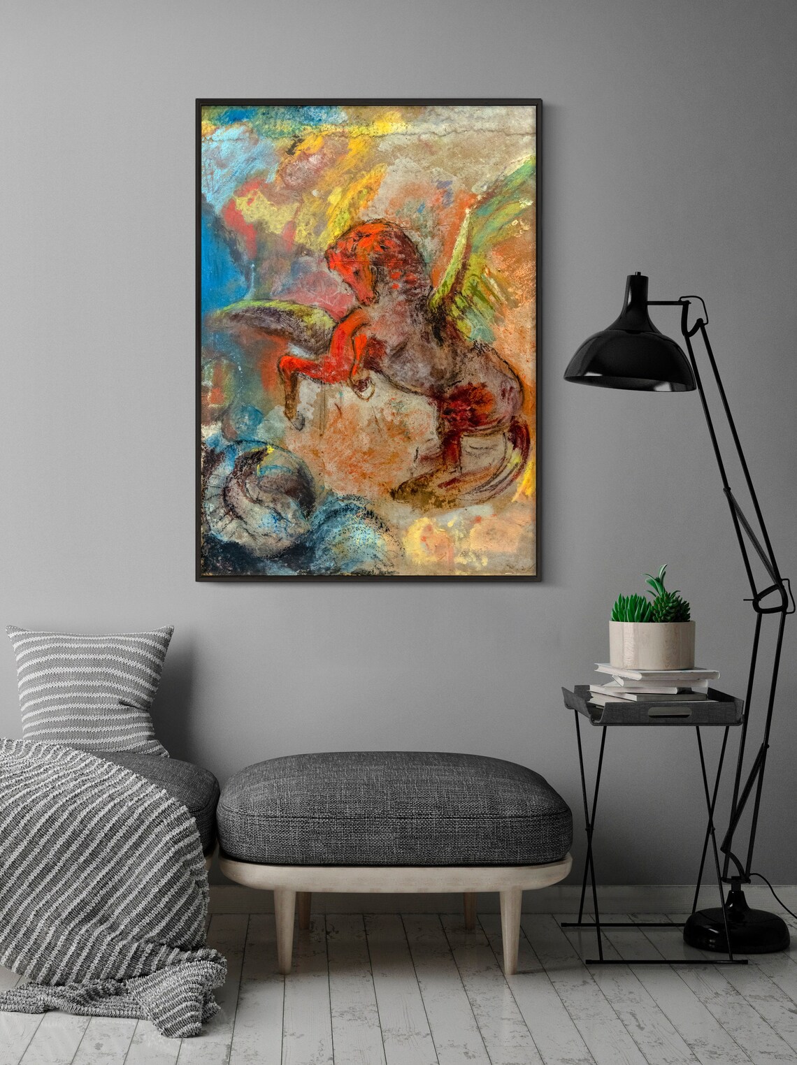 Odilon Redon - Pegasus and the Hydra (1900) | Vintage Farmhouse Oil ...