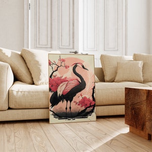 Japanese Flamingo Poster | Animal Poster | Flamingo Art Print ...