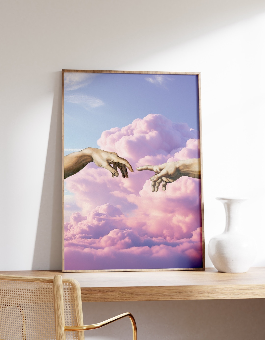 The Creation of Adam | Cloud Painting | Celestial Print | Cottagecore ...