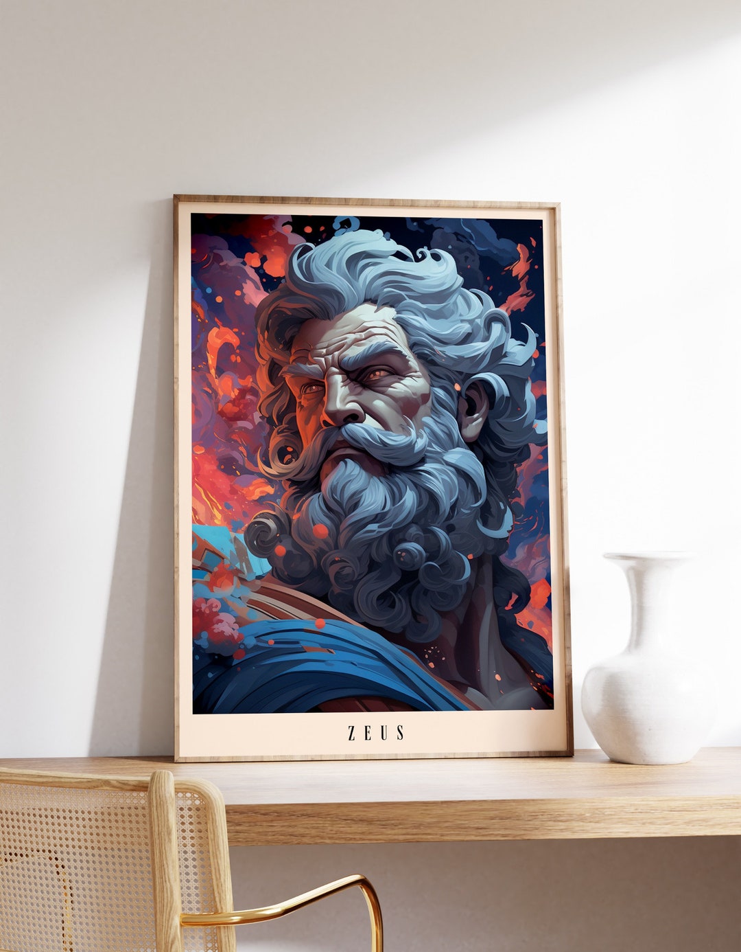 Zeus Poster | Mythology Poster | Ancient Greece Art | Mythical Poster ...