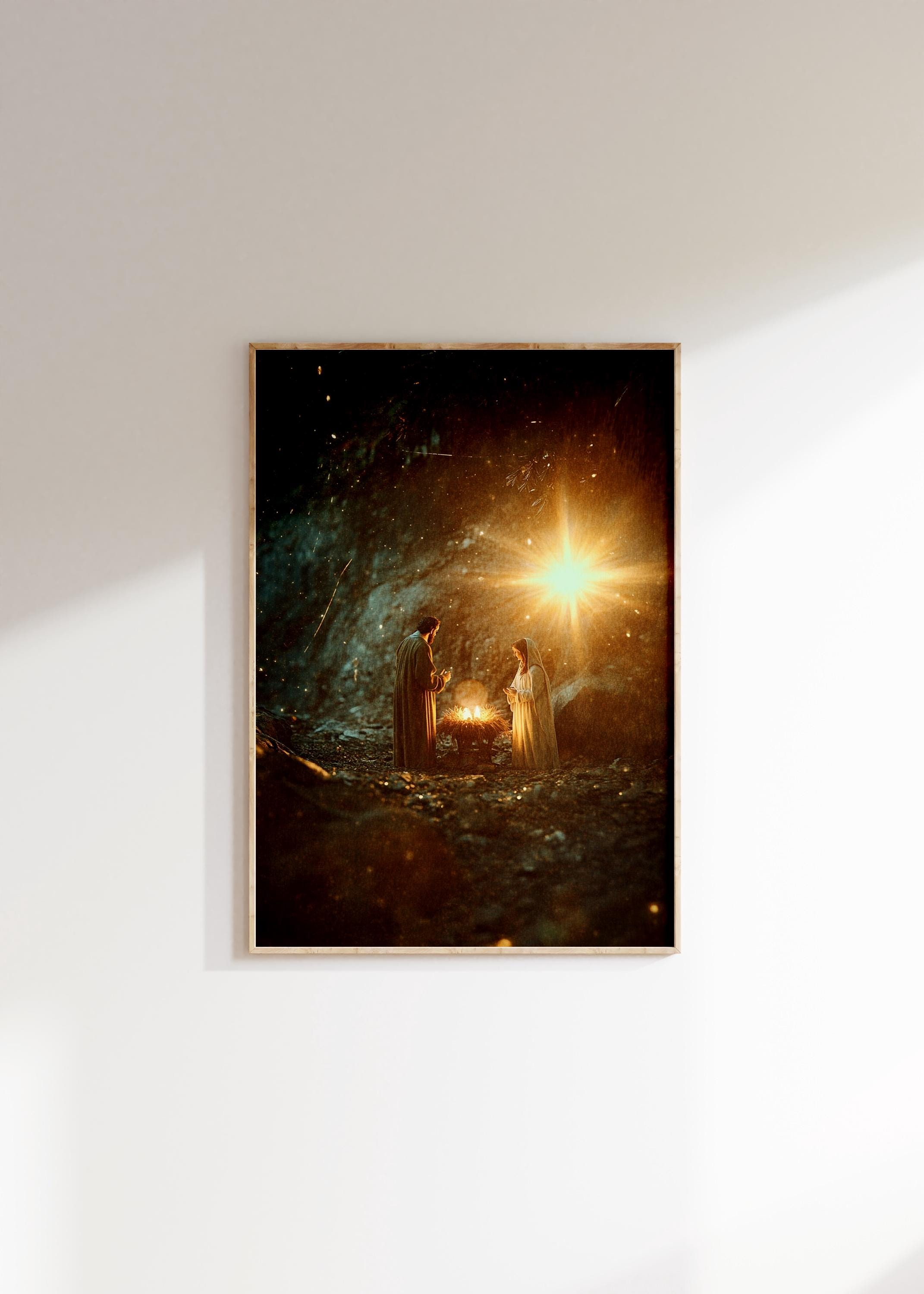 Holy Nativity Scene | Baby Jesus Birth Art | Sacred Family Gathering ...