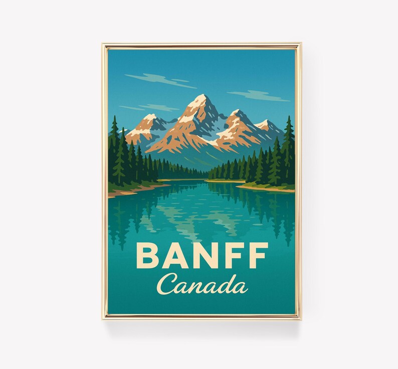 Banff Travel Poster, Canada Wall Art, Banff Print, Vintage Banff Decor ...