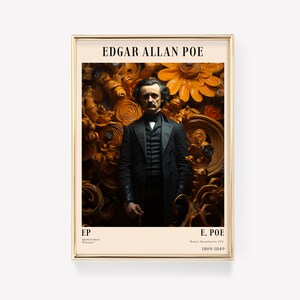 Edgar Allan Poe Poster | Vintage Wall Art | Bookworm Gift | Wall Art ...