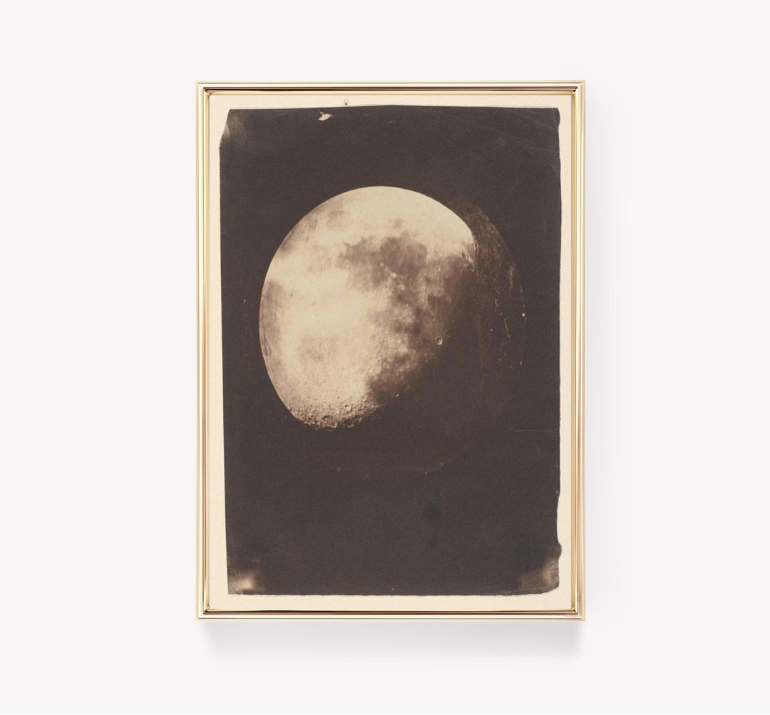 Vintage Moon Print | John Adams Whipple | Lunar Poster | Astronomy Art ...
