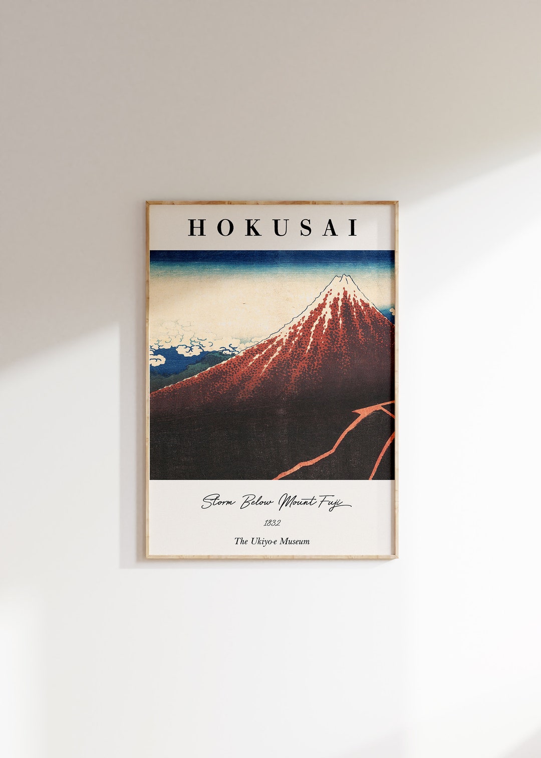 Japanese Poster | Storm Below Mount Fuji | Ukiyo-e Poster | Mid Century ...