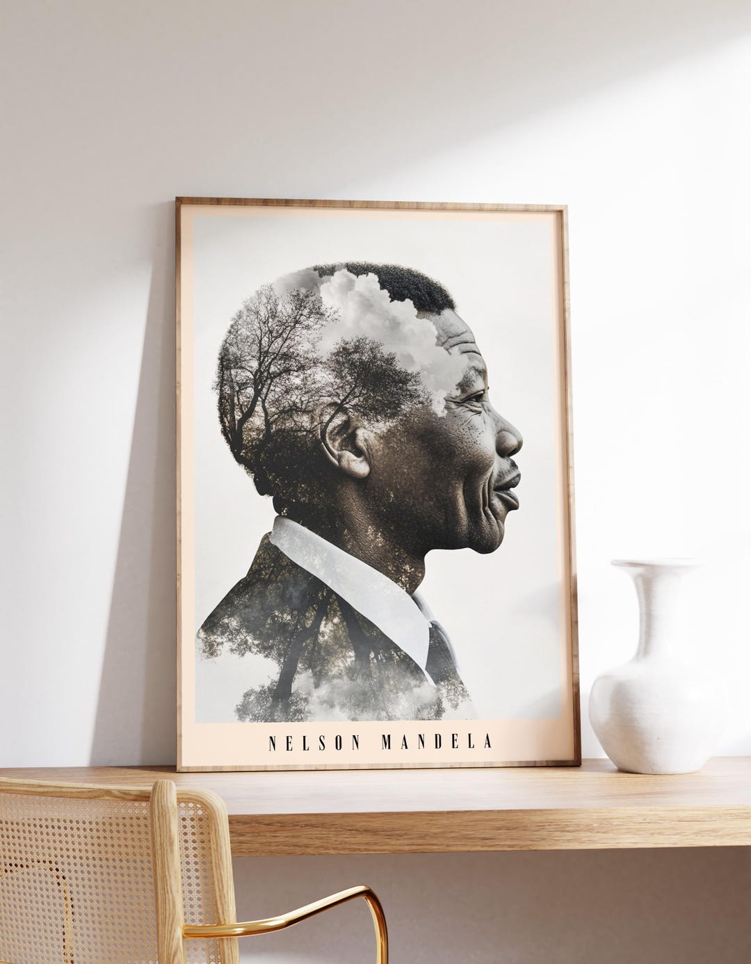 Nelson Mandela Print | Vintage Painting | Historical Decor | Modern ...