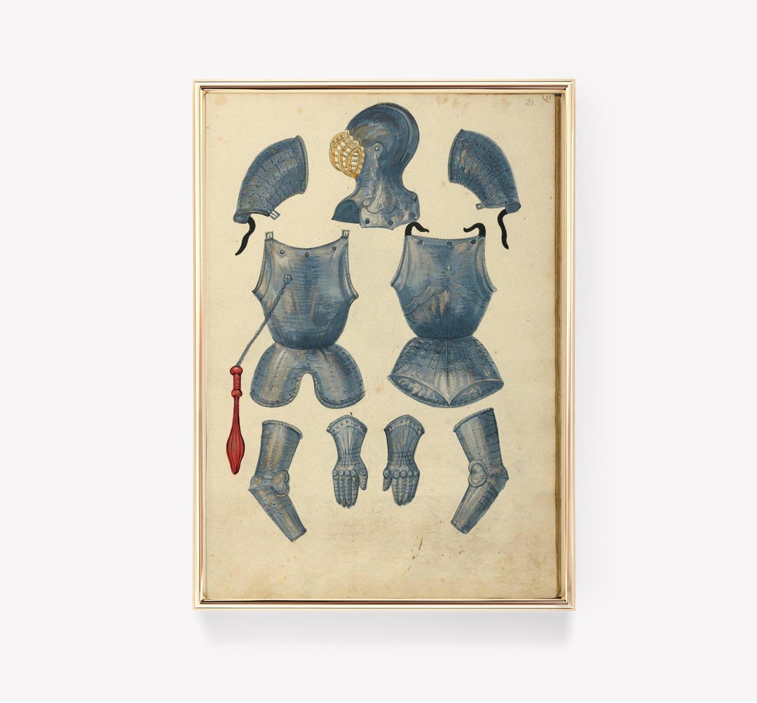 Vintage Armor Artwork | Greenwich Armory Print | Historical Art | 16th ...