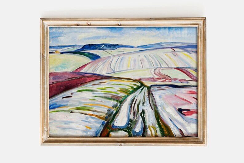 Edvard Munch - Field in Snow (1907) | Canvas Print Painting Edward ...