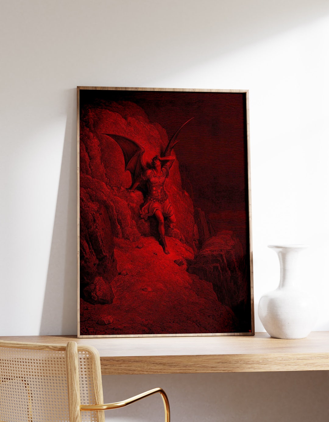 The Fall of Satan, 1866, by Gustave Doré | Vintage Painting | Wall Art ...