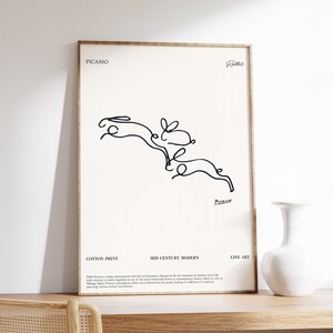 Picasso Print | Line Art Print | Rabbit Drawing Wall Art | Line Art ...