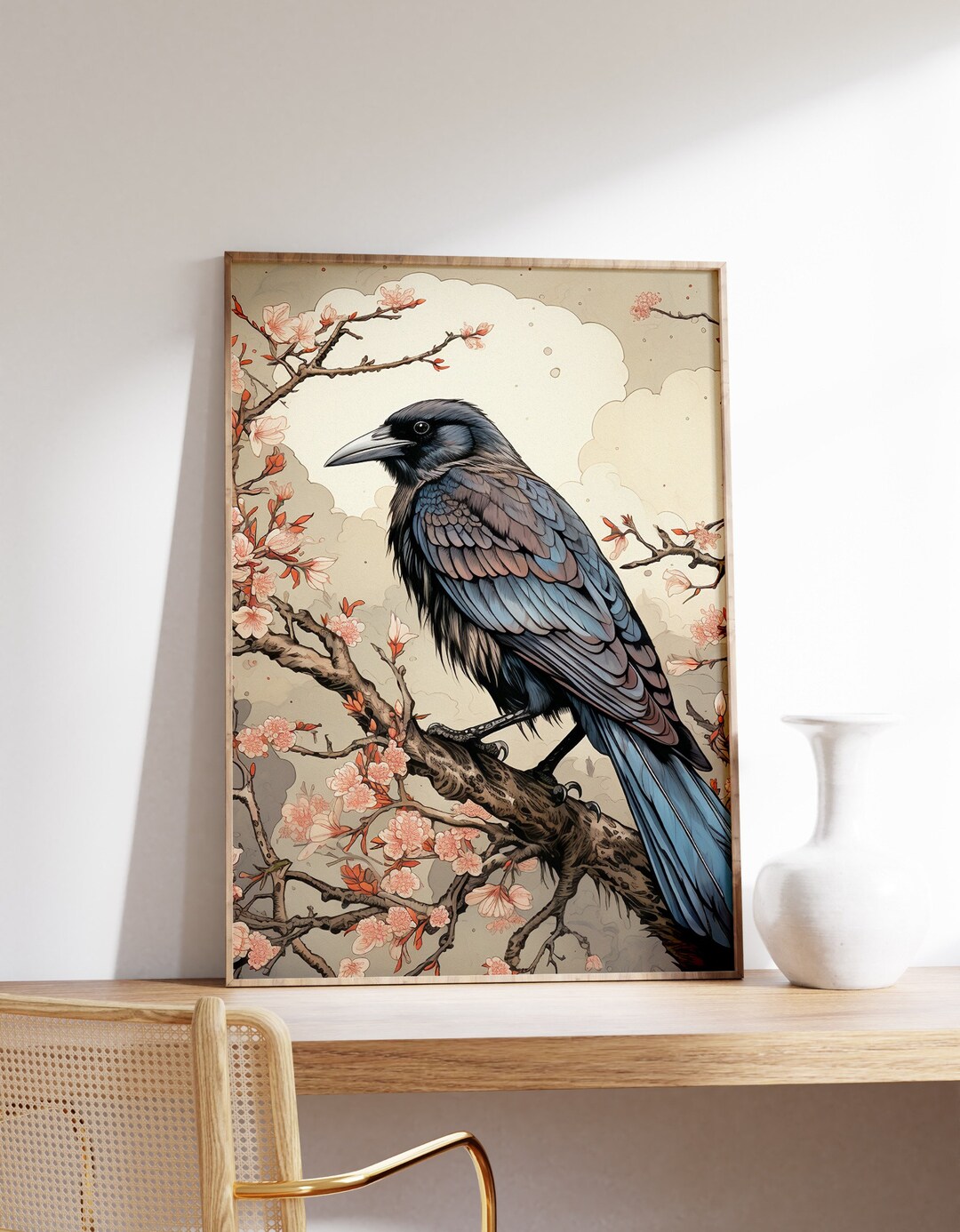 Japanese Crow Poster | Animal Poster | Crow Art Print | Animal Wall Art ...