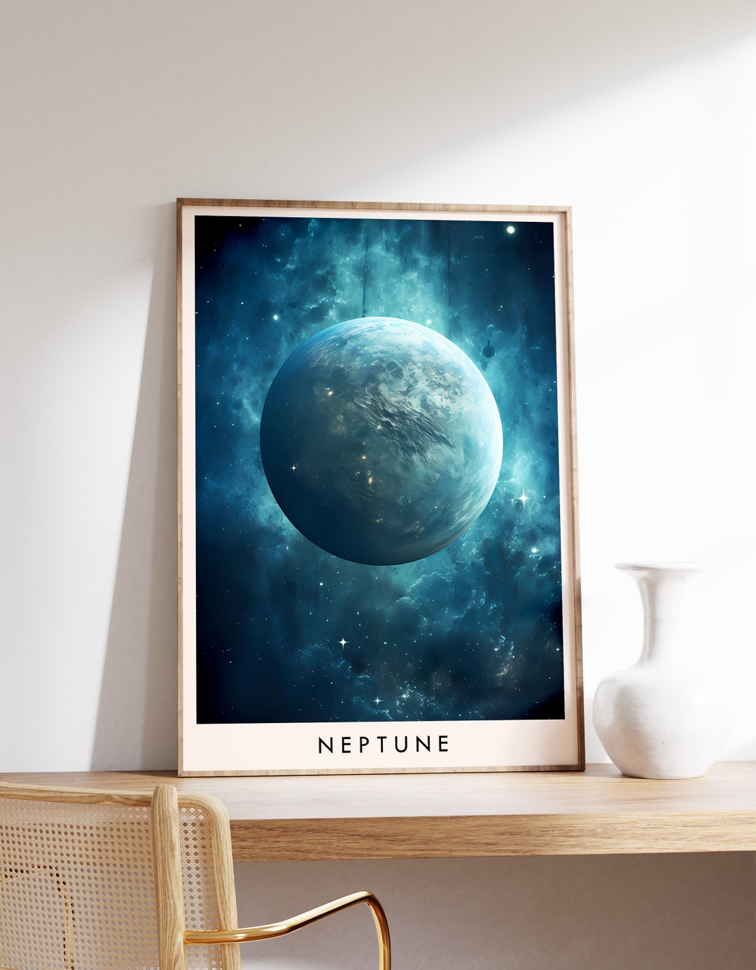 Vintage Neptune Galaxy Poster | Outer Space Art | Astronomy Wall Art ...