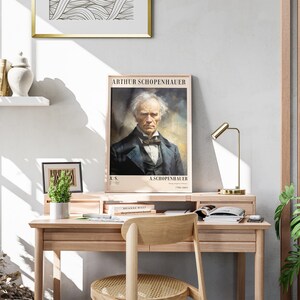 Arthur Schopenhauer Poster | Vintage Wall Art | Bookworm Gift | Wall ...