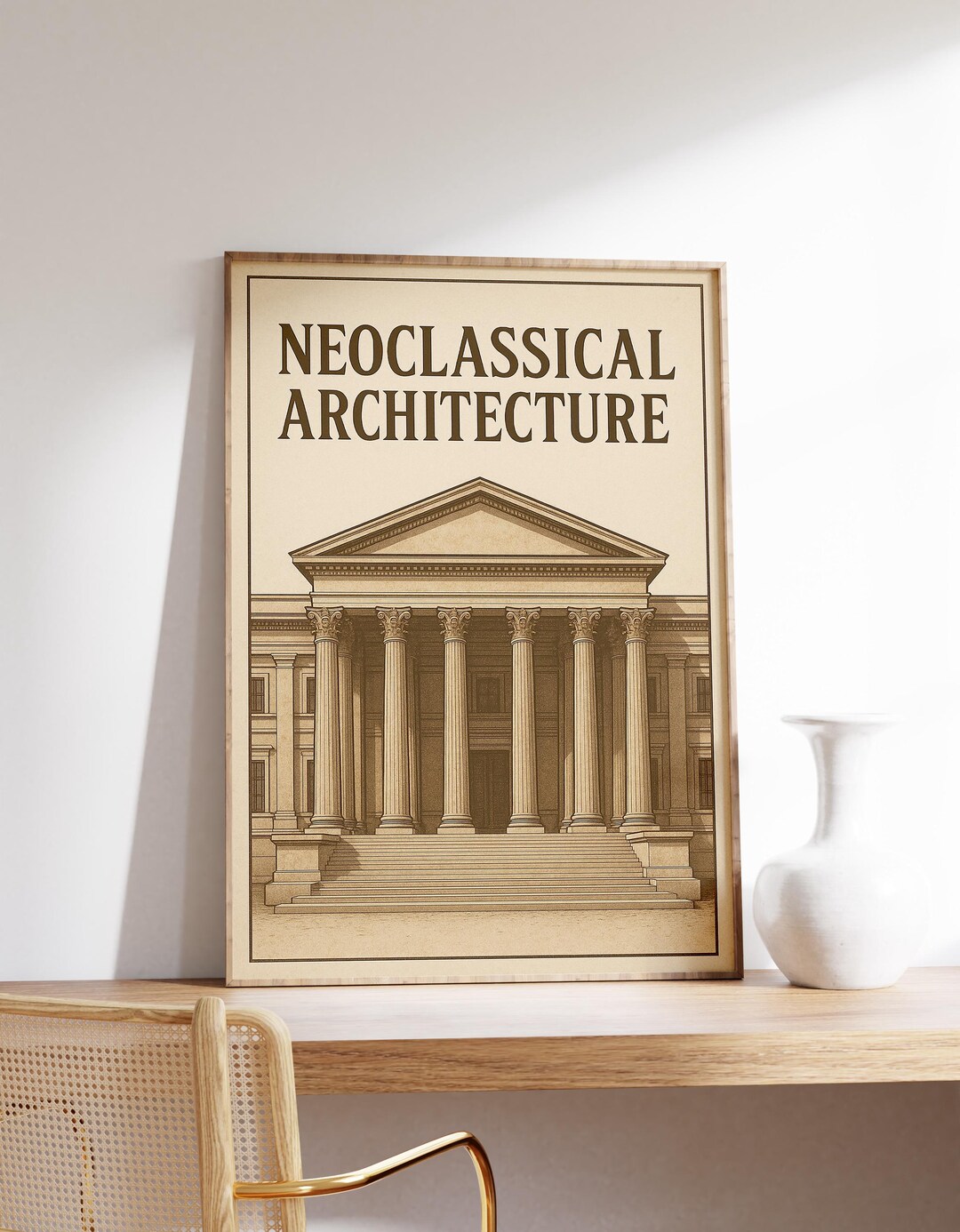 Neoclassical Architecture Poster, Vintage Building Art Print, Classical ...
