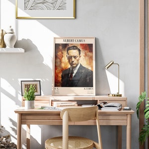 Albert Camus Poster | Vintage Wall Art | Bookworm Gift | Wall Art ...