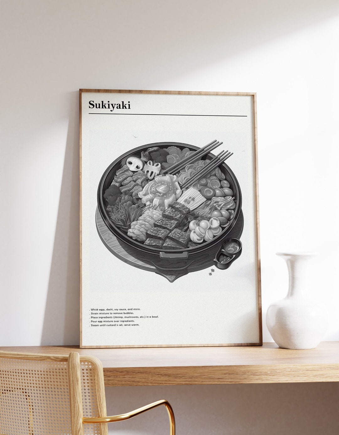 Japanese Food Print | Sukiyaki Art Poster | Kitchen Decor | Food Gift ...
