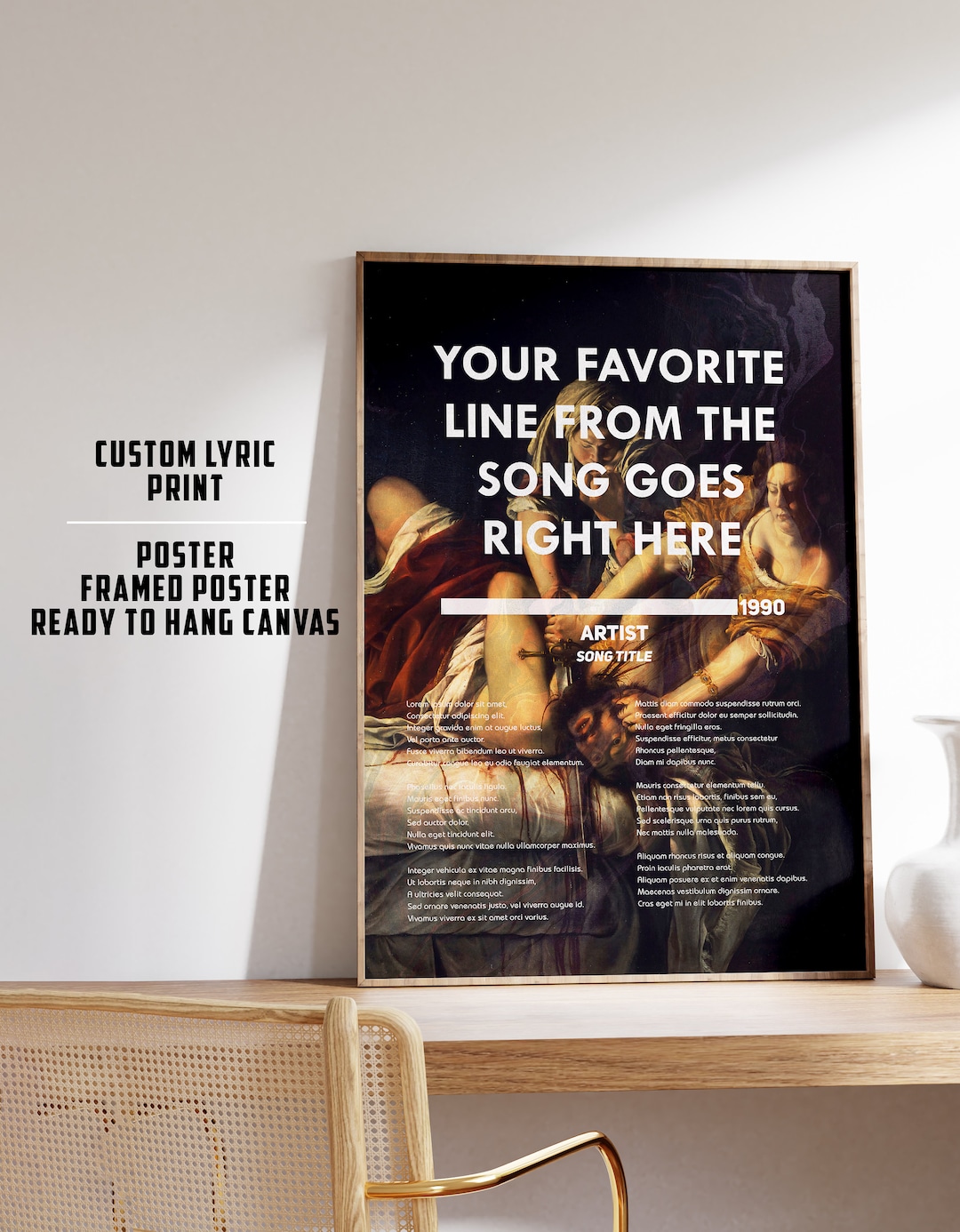 Lyric Poster Lyric Wall Art Song Print Custom Music Poster Baroque Dark ...