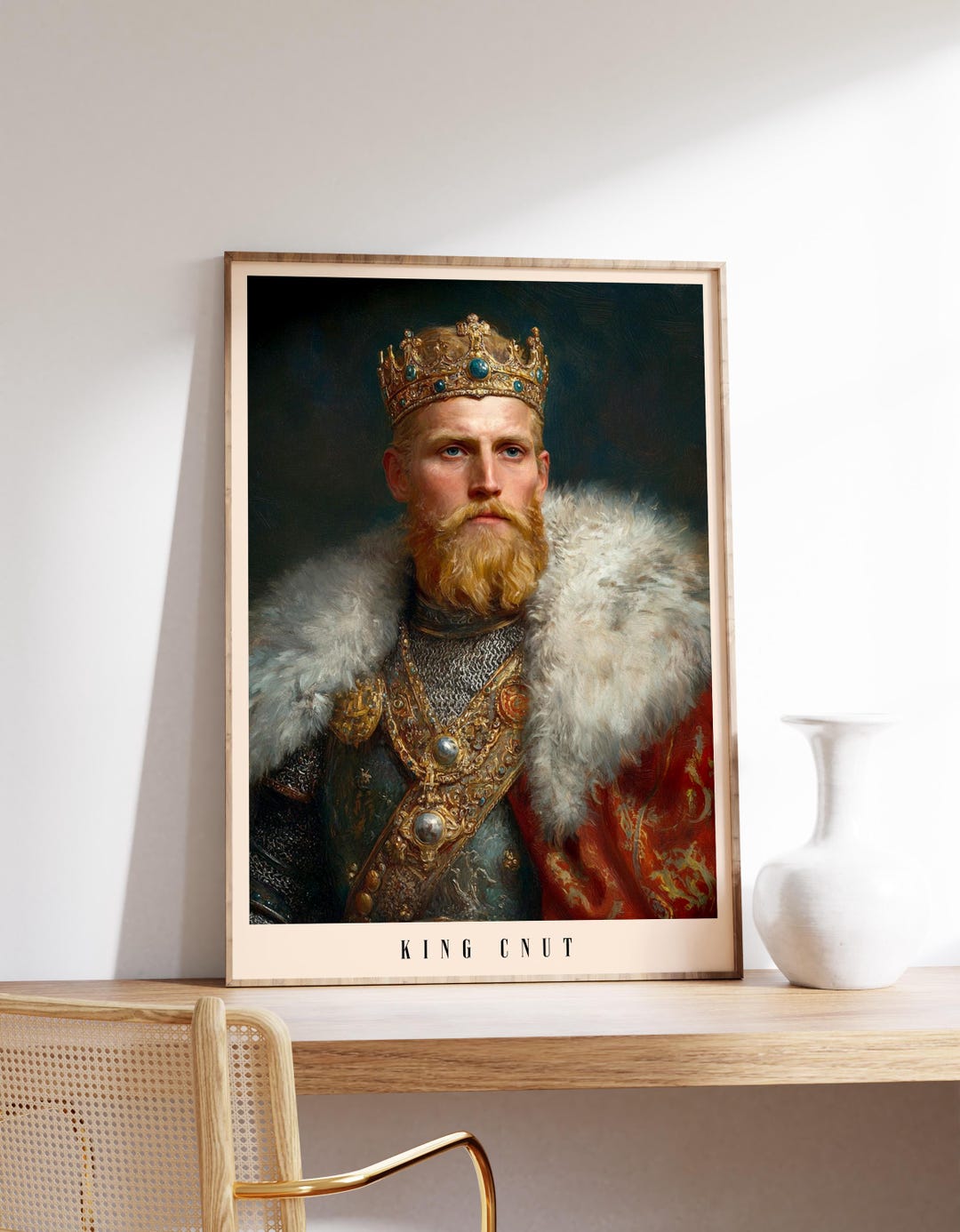 King Cnut Poster | Vintage Painting | Historical Decor | Modern Home ...