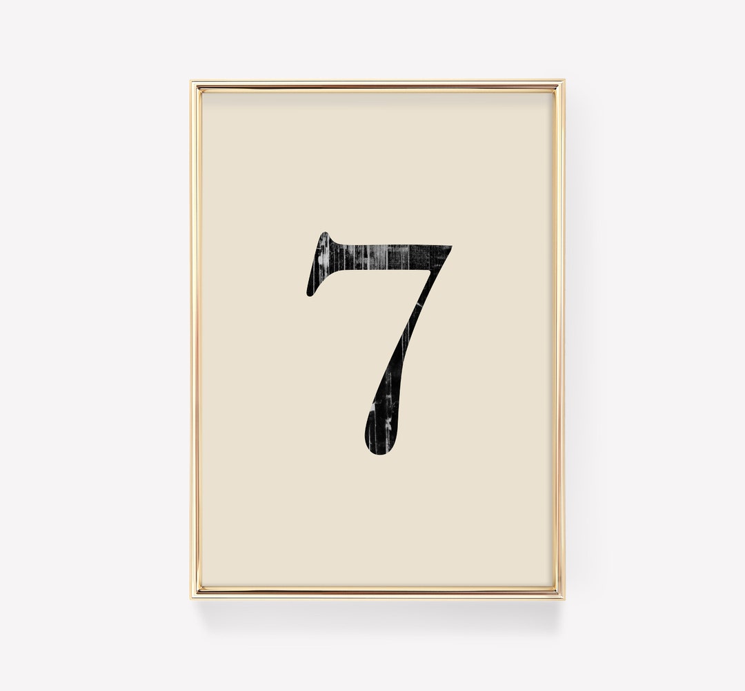 Big Numbers Poster, Custom Vintage Numbers Print, Numbers Wall Art ...