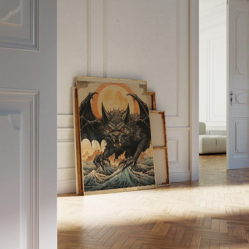 Japanese Vampire Bat Poster | Animal Poster | Vampire Bat Art Print ...
