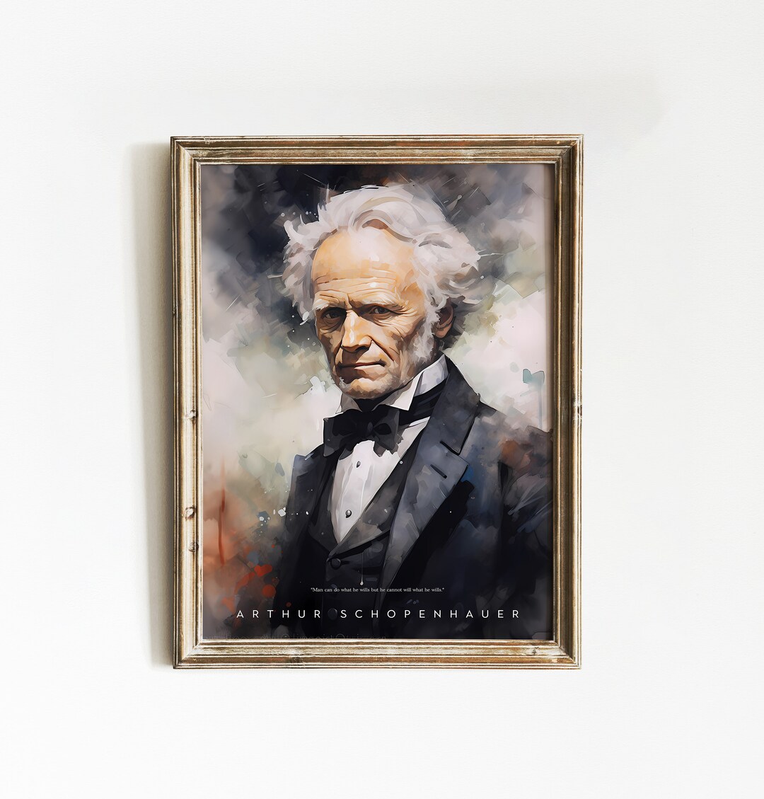 Arthur Schopenhauer Poster | Philosopher Print | Bookworm Gift | Quote ...