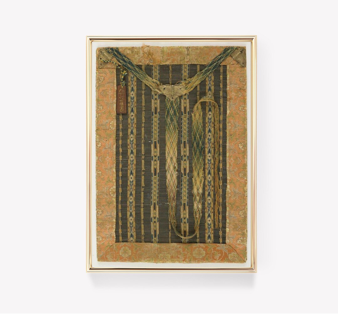 Kosode Fragment Art | Braided Cord Design | Japanese Textile Print ...