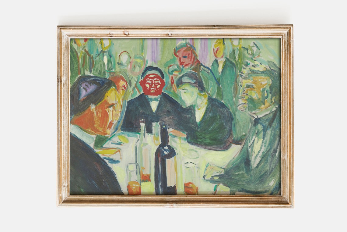 Edvard Munch Around the Drinking Table 1927 Canvas Print - Etsy