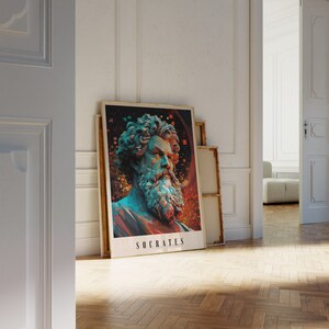 Socrates Poster Philosopher Print Bookworm Gift Home Decor Sculpture ...