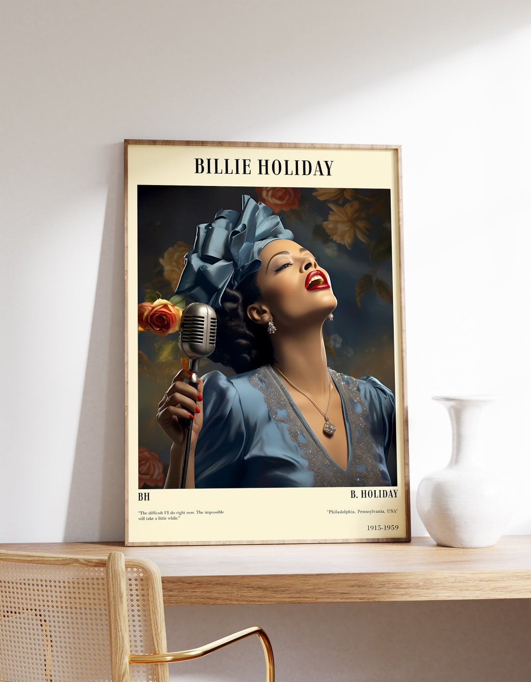 Billie Holiday Poster | Musical Print | Jazz Poster | Jazz Portrait ...