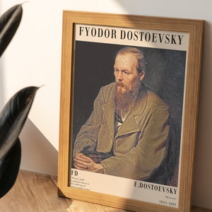 Fyodor Dostoevsky Poster, Vintage Wall Art, Bookworm Gift, Wall Art ...