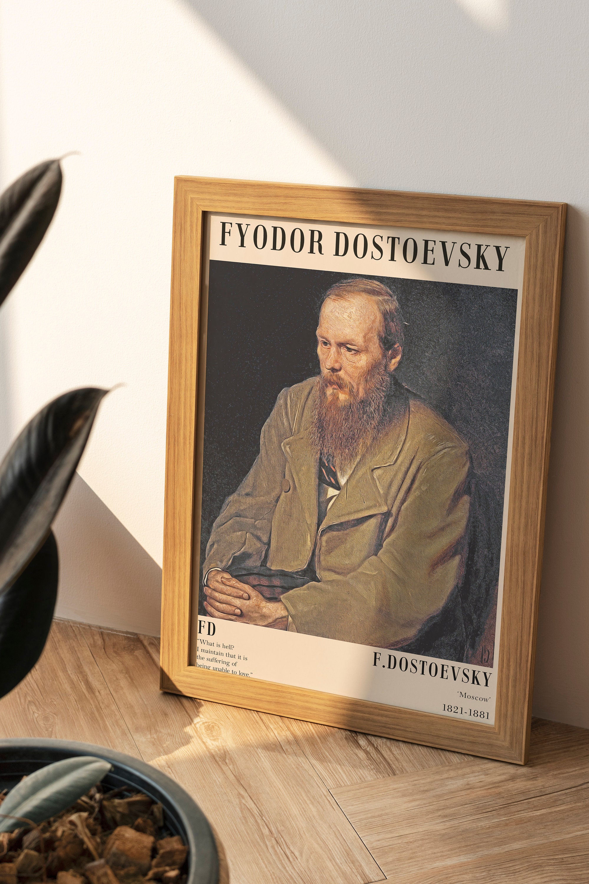Fyodor Dostoevsky Poster, Vintage Wall Art, Bookworm Gift, Wall Art ...