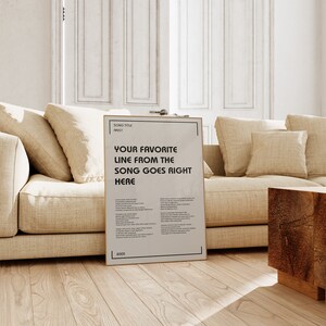 Lyric Wall Art Lyric Poster Music Poster Custom Song Lyric Print ...