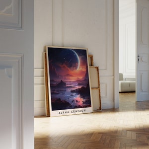Vintage Alpha Centauri Galaxy Poster | Outer Space Art | Astronomy Wall ...