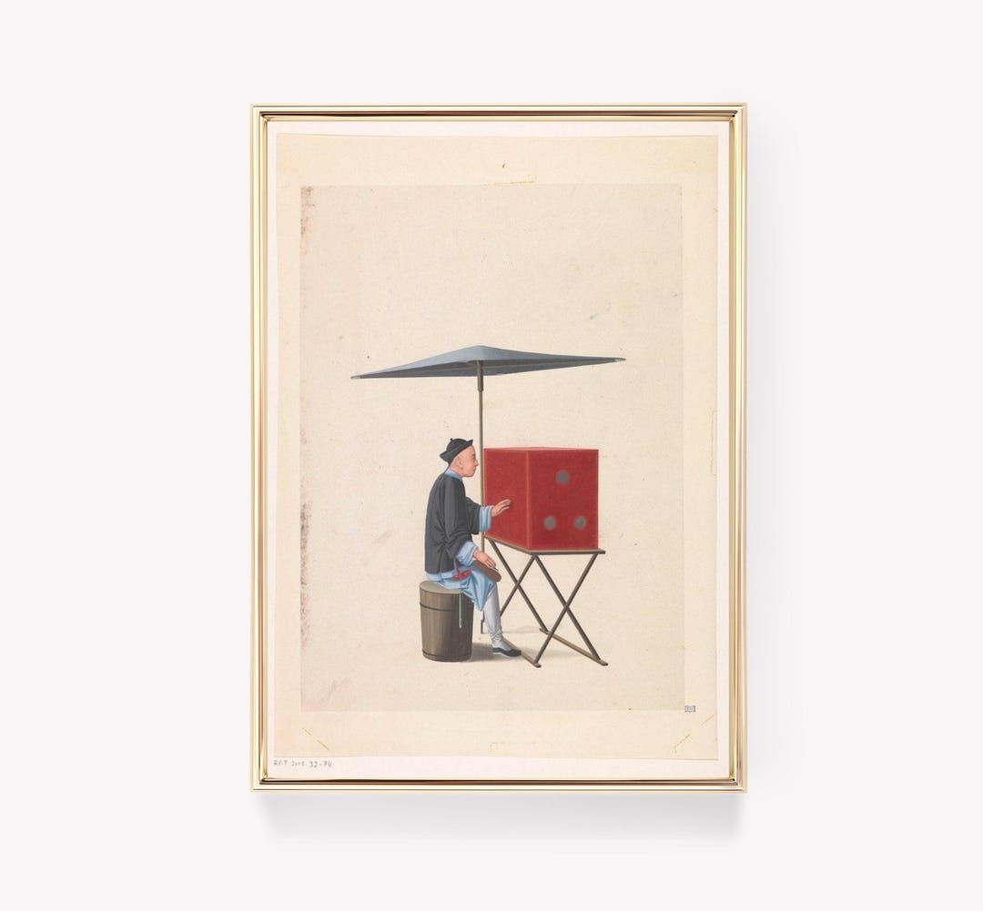 Chinese Dice Game Art | Vintage Painting | Traditional Print | Wall ...