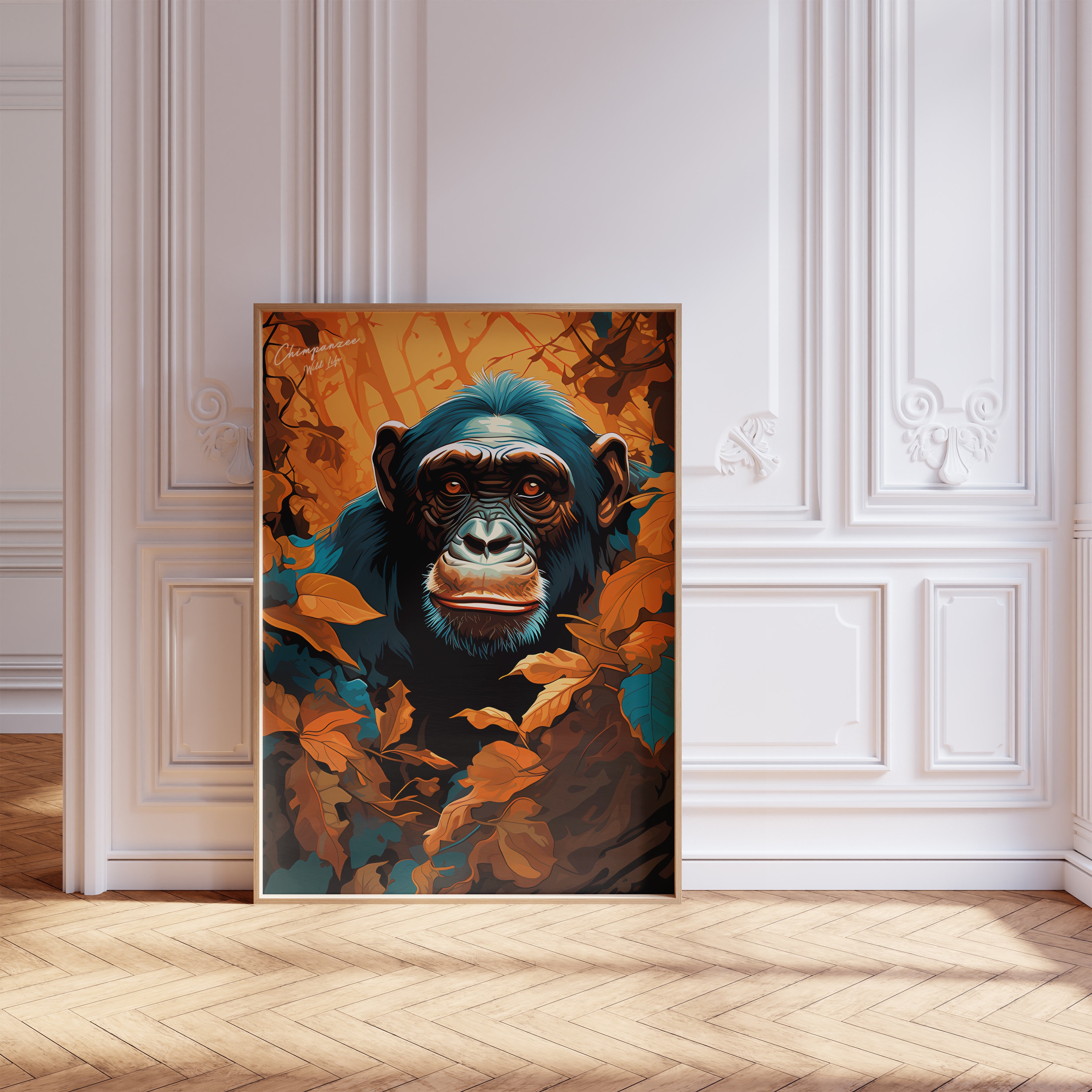 Chimpanzee Print | Chimpanzee Poster | Vintage Animal Art | Wild Life ...