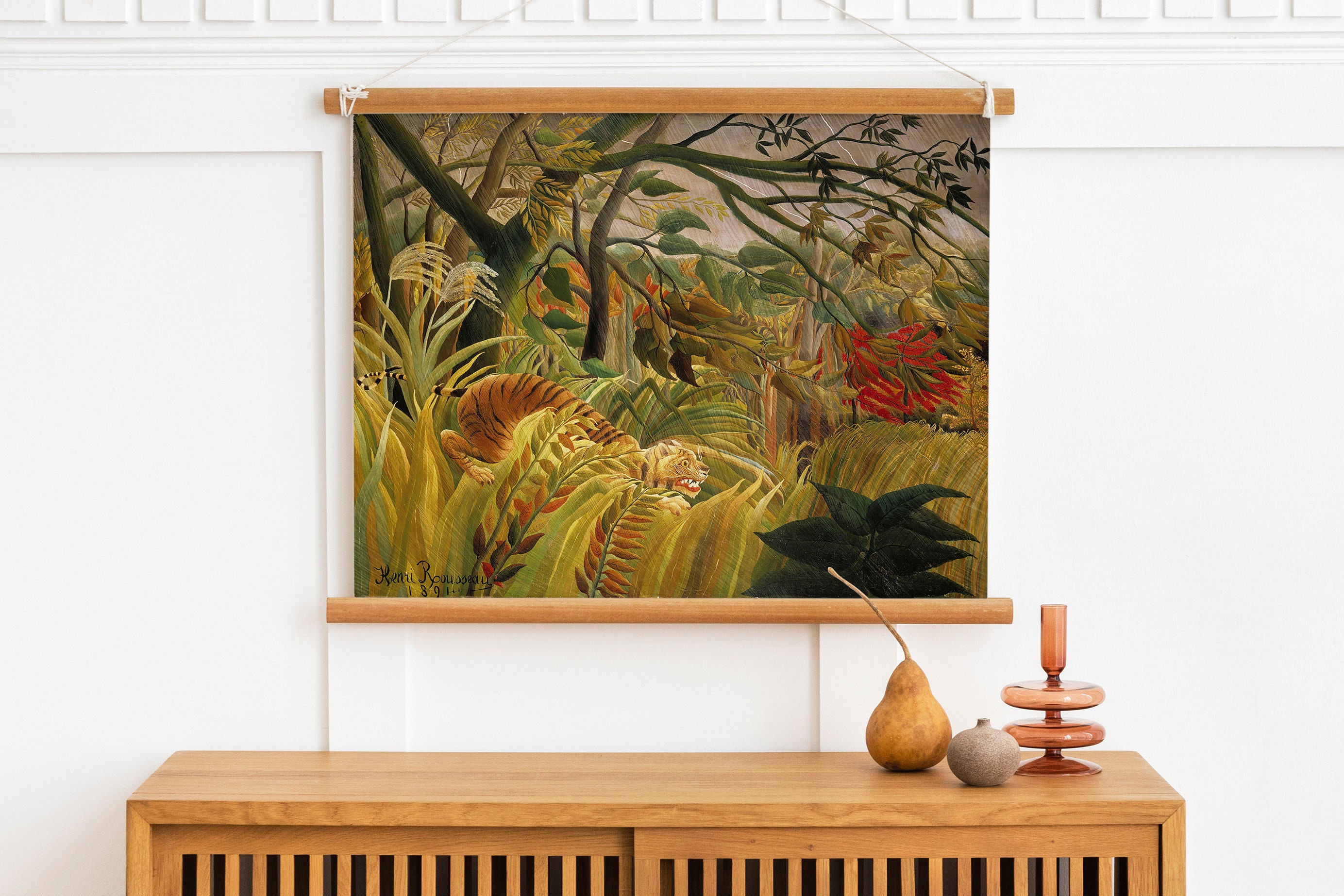 Henri Rousseau - Tiger in a Tropical Storm/surprised! (1891) - Classic ...