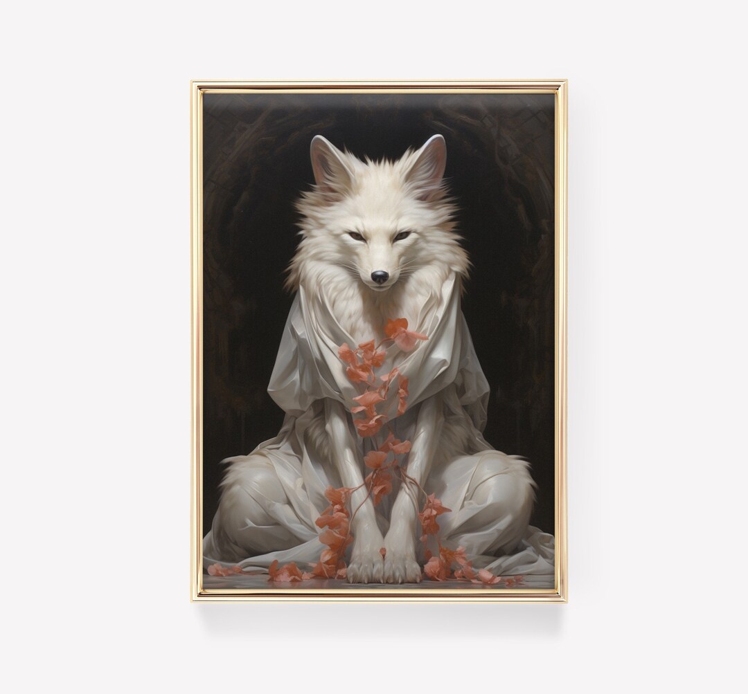 Geisha Fox Art Print | Geisha Fox Wall Art | Victorian Dark Academia ...