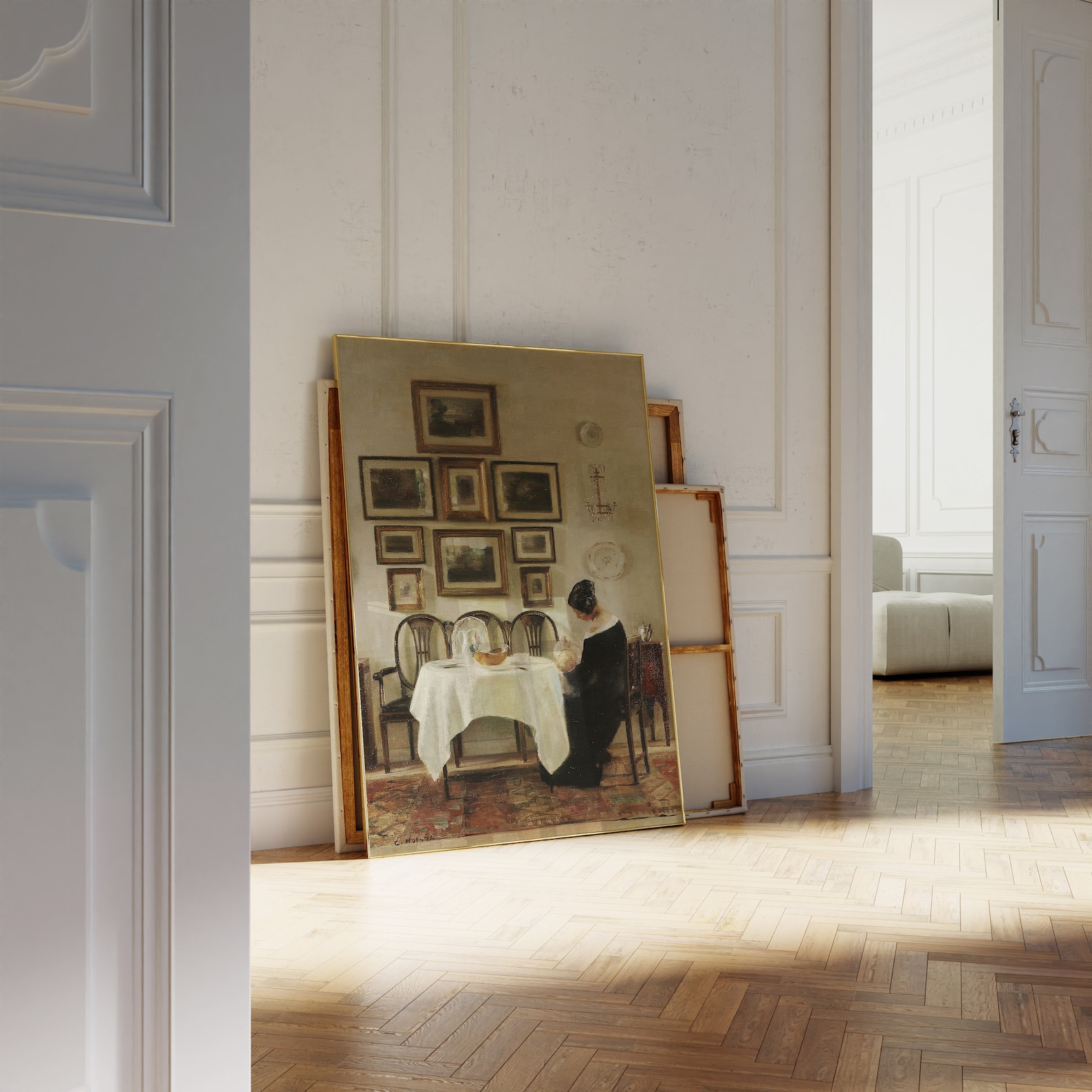Interior Scene Painting | Vintage Poster | Moody Oil Painting ...