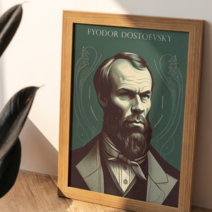 Fyodor Dostoevsky Poster | Vintage Wall Art | Bookworm Gift | Bookworm ...