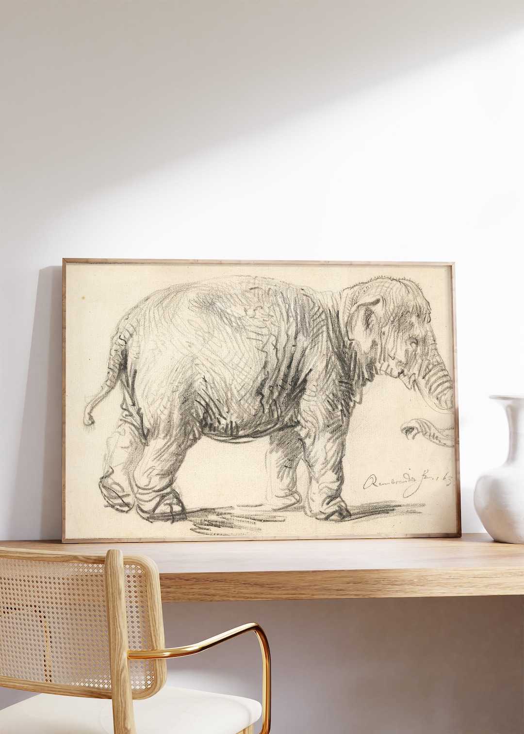 Rembrandt - an Elephant (1637) | Elephant Painting, Elephant Print ...