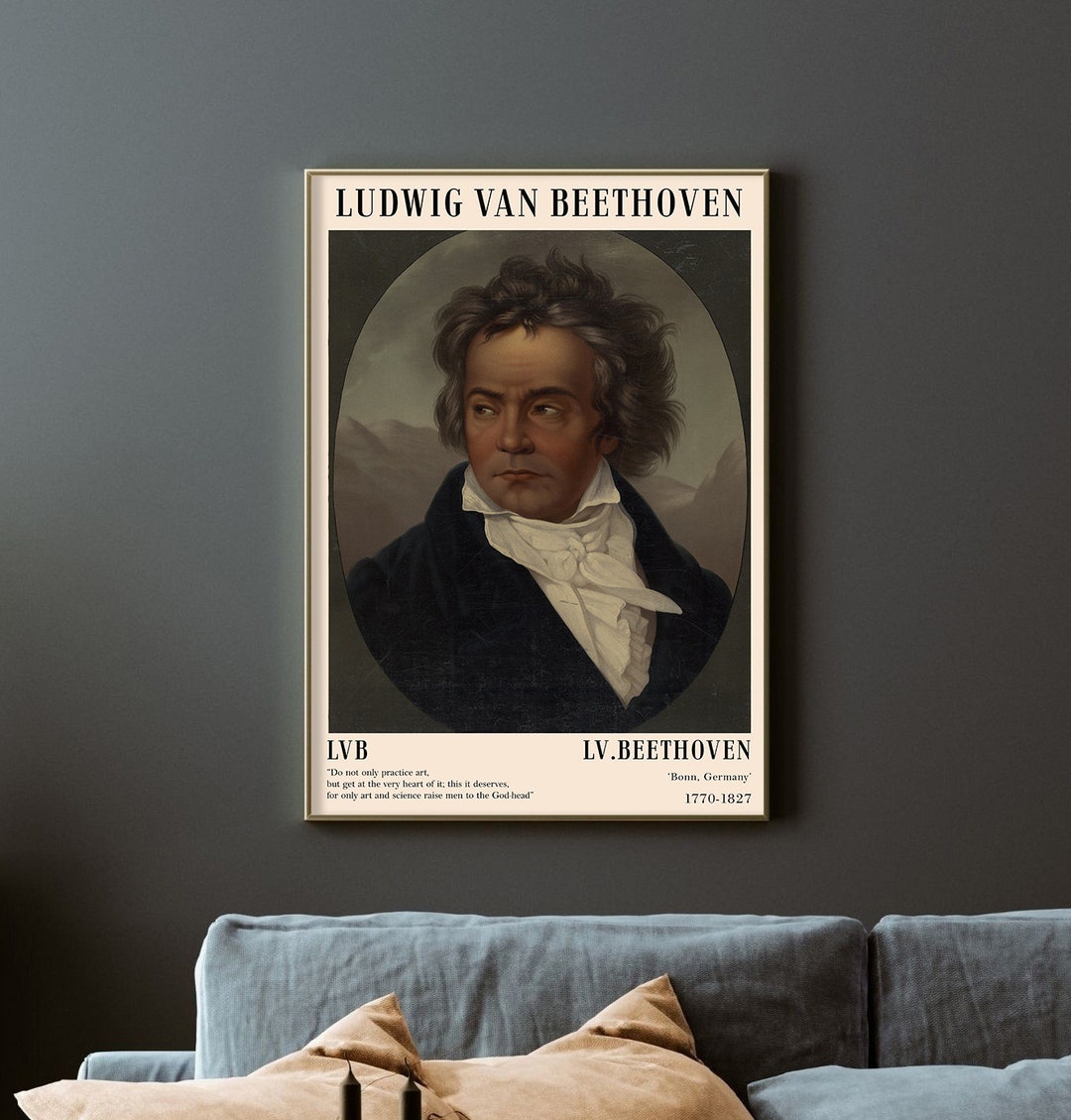 Ludwig Van Beethoven Poster - Art Print Photo Gift Quote Modern Wall ...