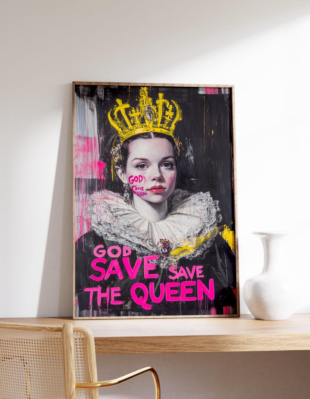 Baroque Princess With Graffiti | God Save the Queen | Pink and Yellow ...