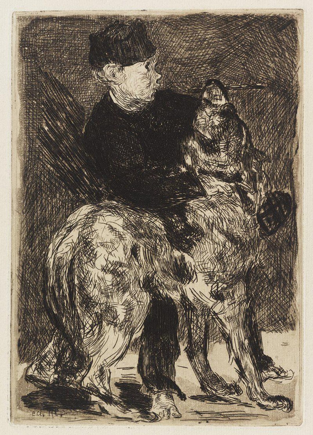 Edgar Degas Art | Bob and His Dog | 19th Century Print | Vintage ...