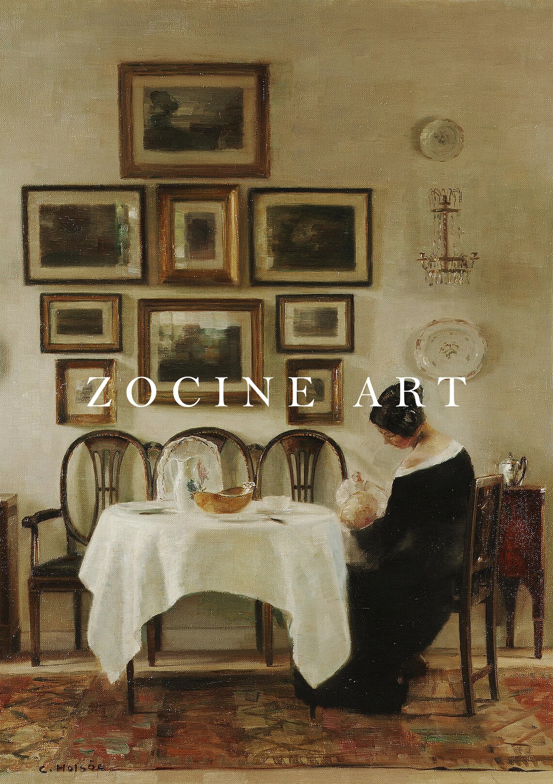 Interior Scene Painting Vintage Poster Moody Oil Painting - Etsy