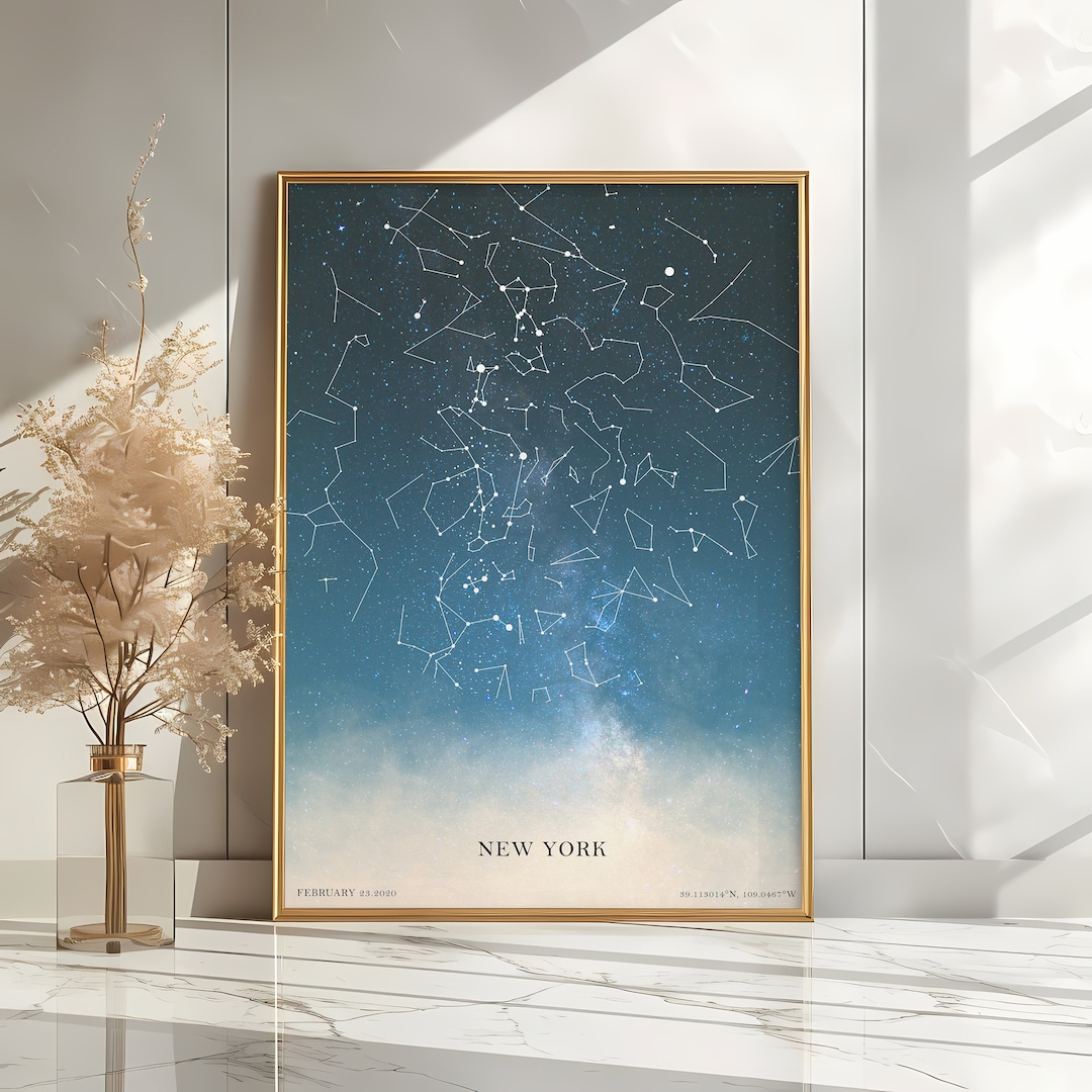 Custom Star Map | Star Map Poster | Engagement Gift | Night Sky Print ...