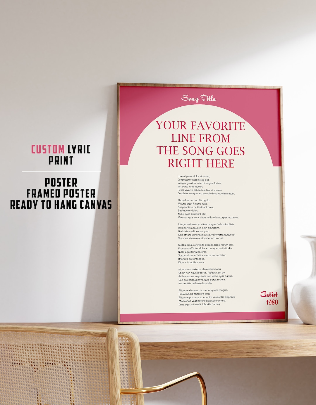 Custom Lyric Poster Personalised Lyric Print Music Poster Custom Song ...