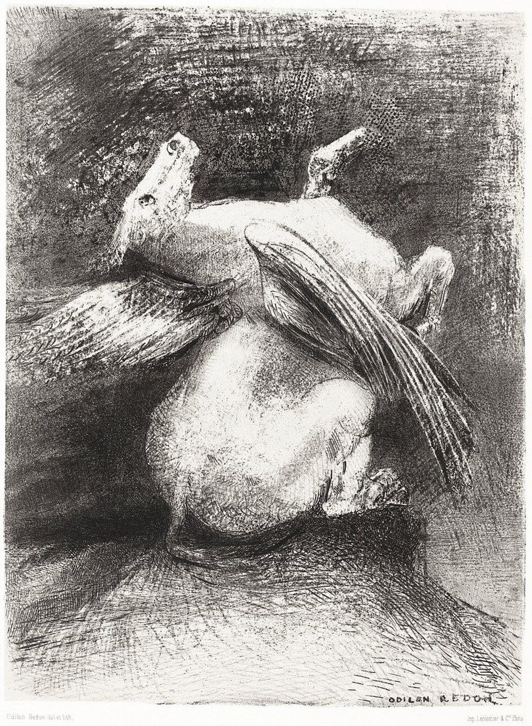 Odilon Redon Fallen Angel | Vintage Angel Print | Art Nouveau ...