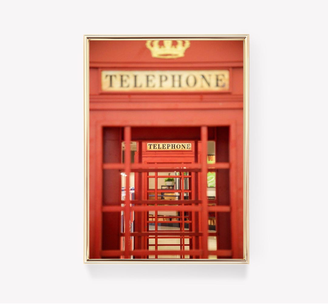 British Icon | Red Telephone Box | City Landmark | Vintage Print ...