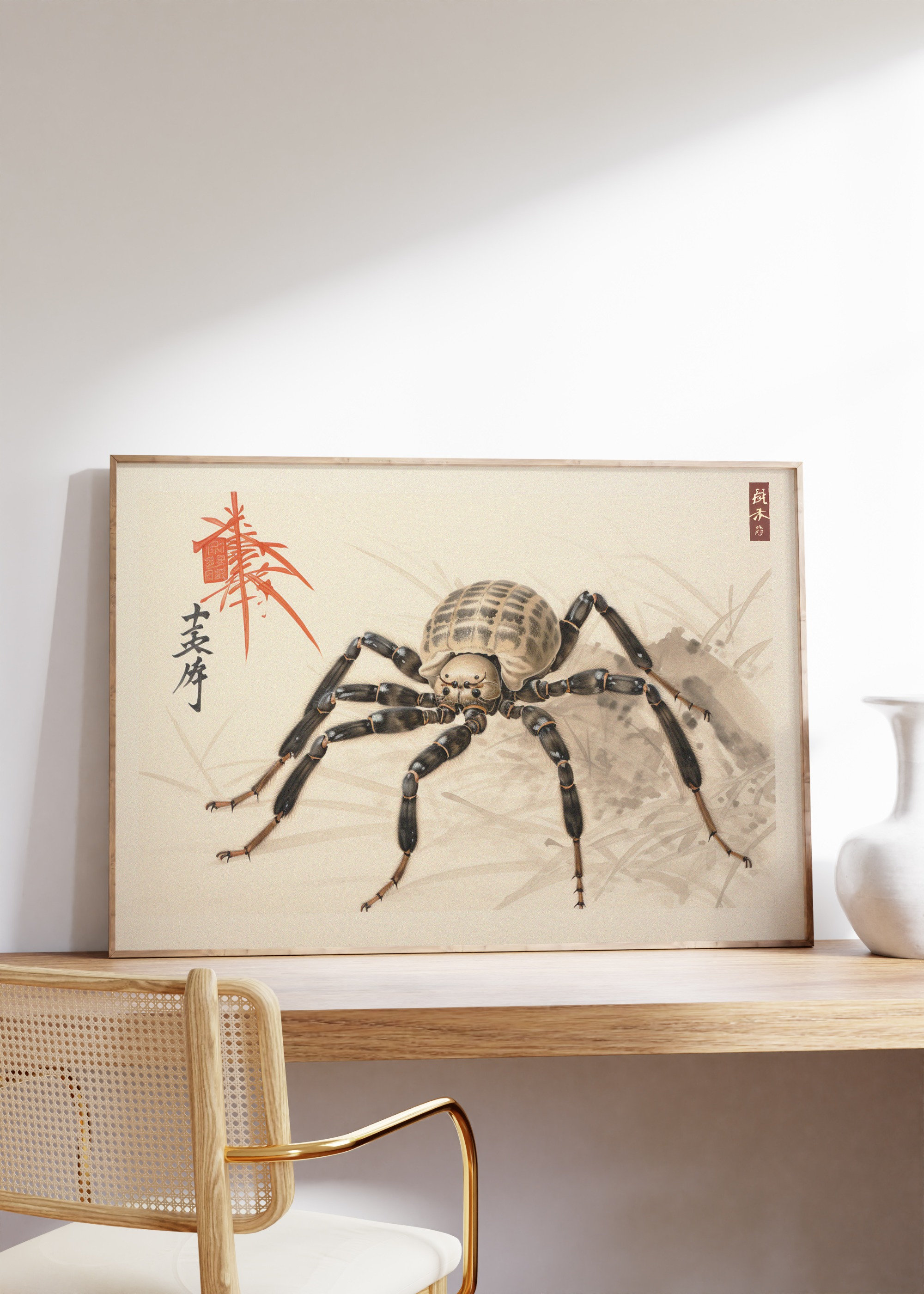 Japanese Spider Art Peacock Jumping Spider Figures, Japanese