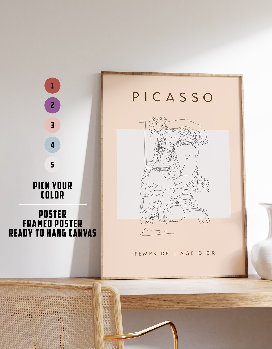 Mid Century Modern | Line Art Print | Picasso Exhibition Poster | Line ...
